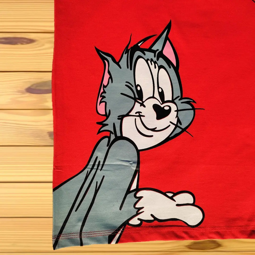 Tom & Jerry Red Printed T-Shirt | Funny Style – sparkcolours